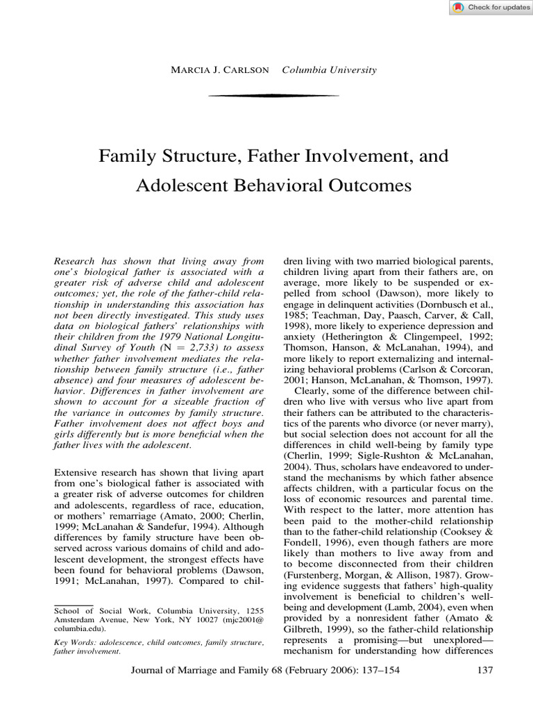 J of Marriage and Family - 2006 - Carlson - Family Structure Father ...