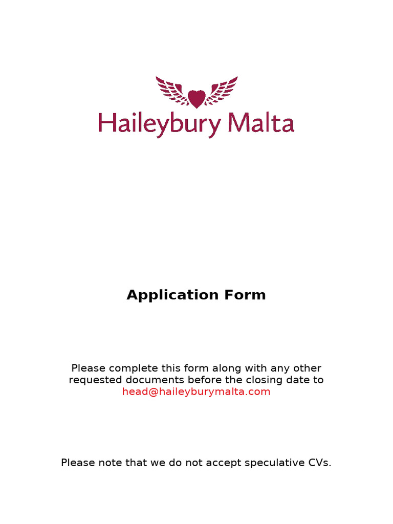 School Job Application Form | PDF | Employment | Child Care