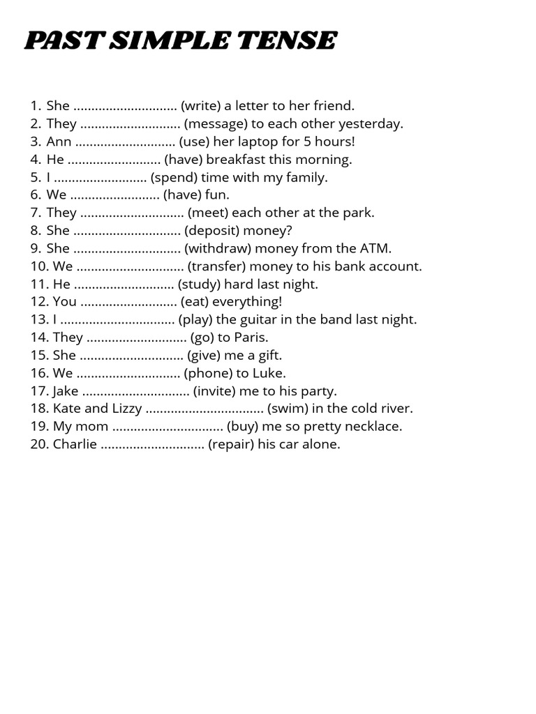 Past Simple Tense | PDF