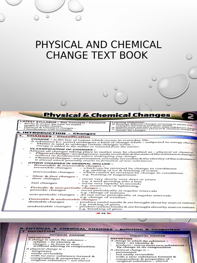 Physical and Chemical Changes Guide | PDF