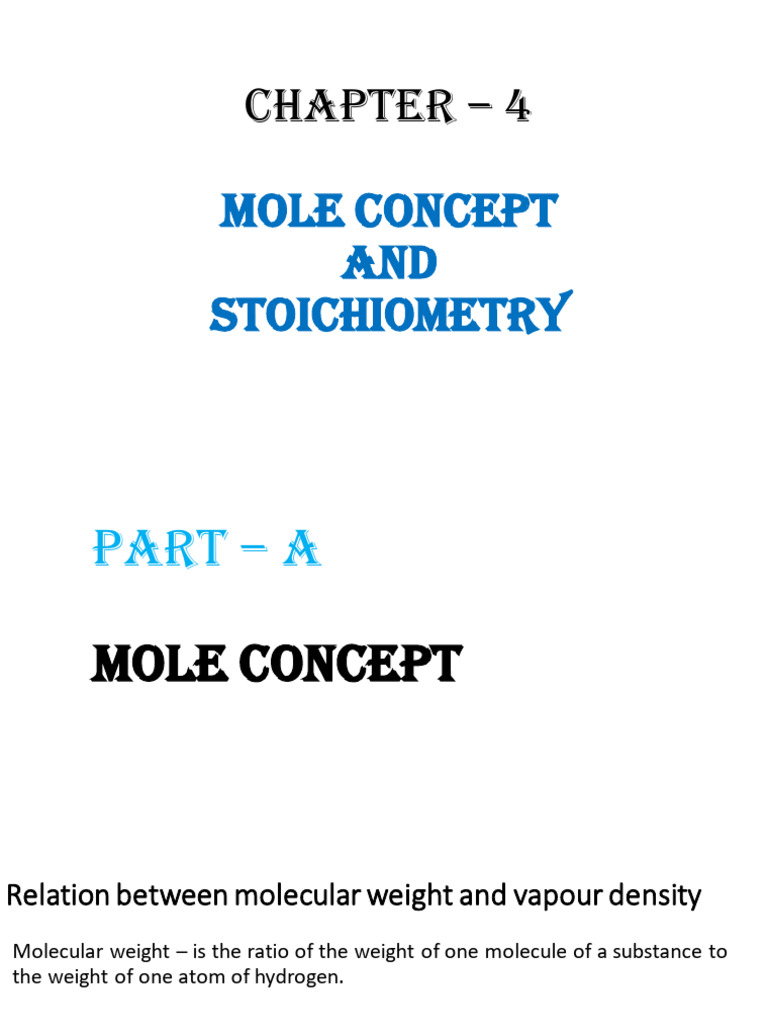 Mole Concept and Stoichiometry | PDF
