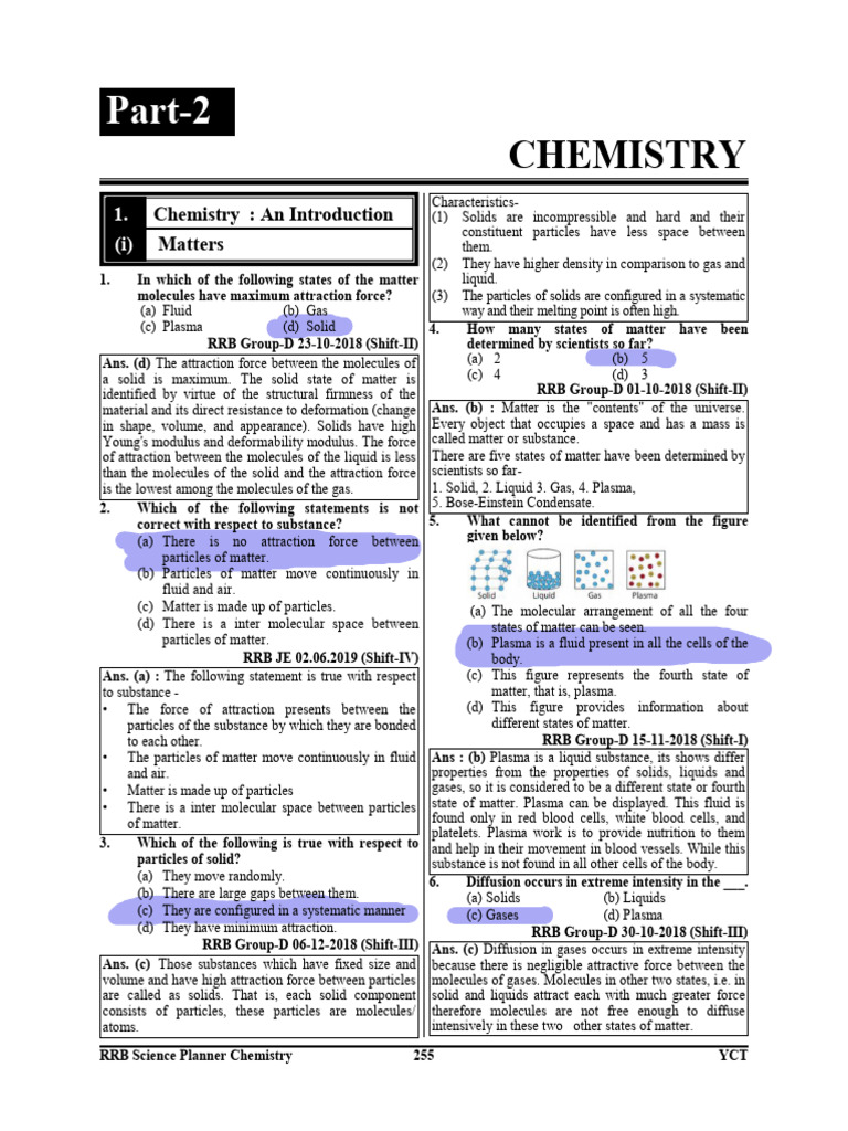 Yct Gs Chemistry | PDF | Mixture | Chemistry
