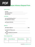 Salary Advance Request Form Template | PDF