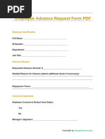 Salary Advance Request Form Template | PDF