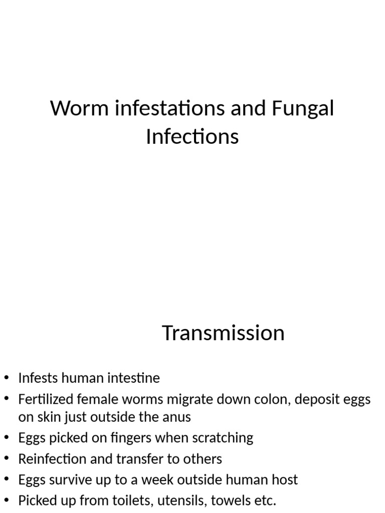 Worm and Fungal Infections | PDF | Candidiasis | Topical Medication