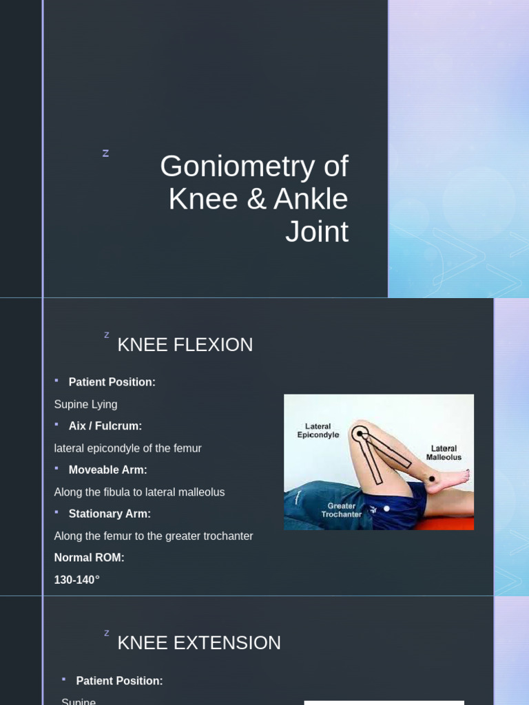 Goniometry of Knee and Ankle Joint | PDF