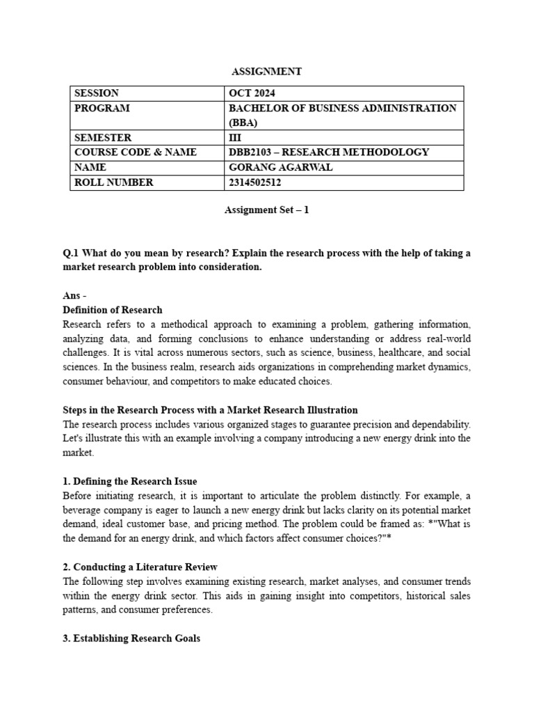 Assignment - Research Methodology - 2314502512 | PDF | Sampling ...