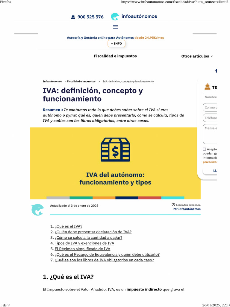 Guía IVA para Autónomos | PDF