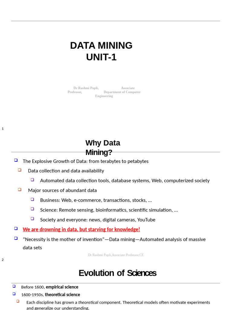 Unit-1 Data Mining | PDF | Data Mining | Data Unit-1 Data Mining | PDF | Data Mining | Data
