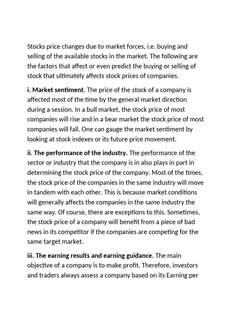15.factors Affecting Stock Prices | PDF | Stocks | Market Trend
