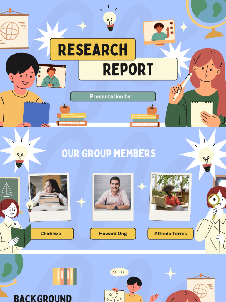 Blue Illustrative Research Report Presentation | PDF | Methodology | Data