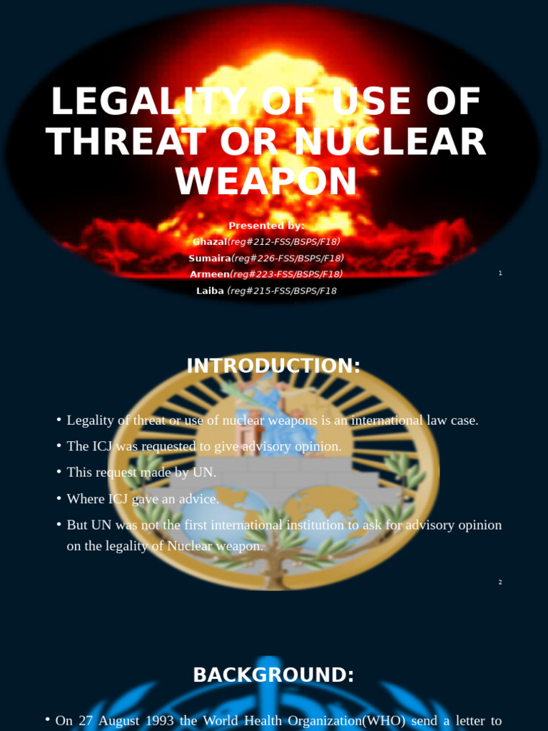 legality of use of nuclear weapon | PDF | International Law | Global ...