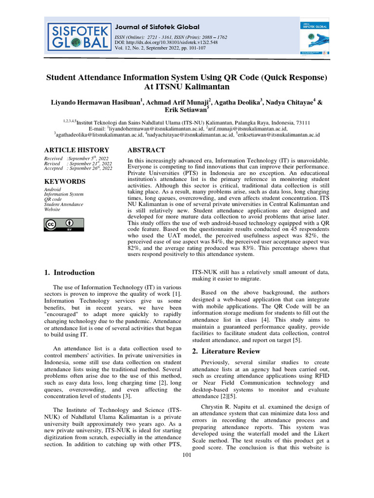 Student Attendance Information System Us | PDF | Usability | Qr Code