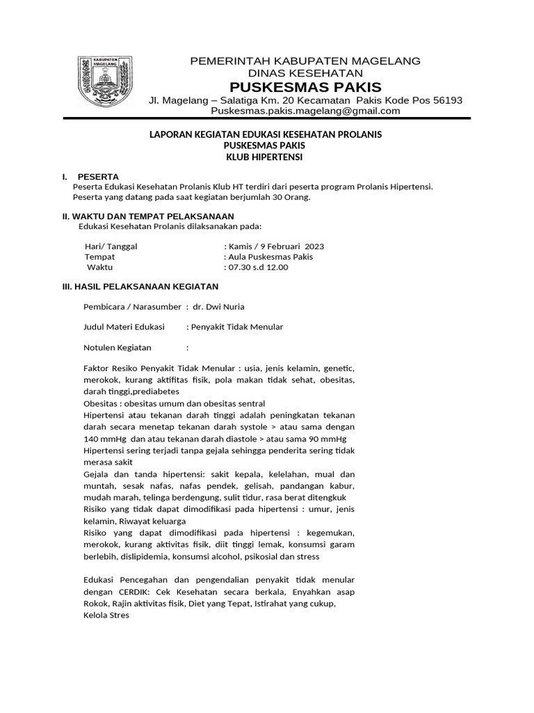 Laporan Kegiatan Edukasi Feb | PDF