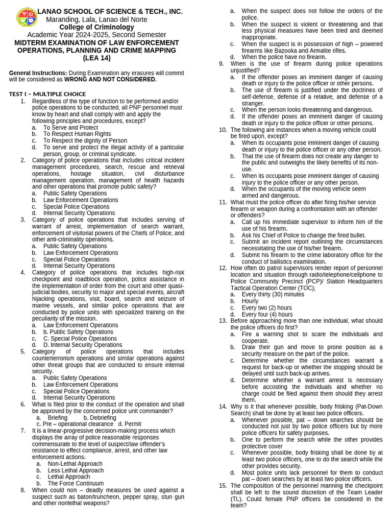 Law Enforcement Operations, Planning and Crime Mapping | PDF | Police ...