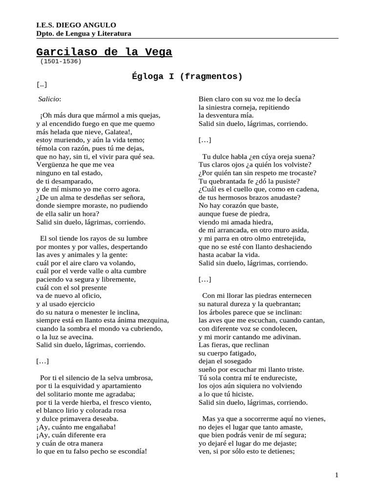 Égloga I Garcilaso | PDF