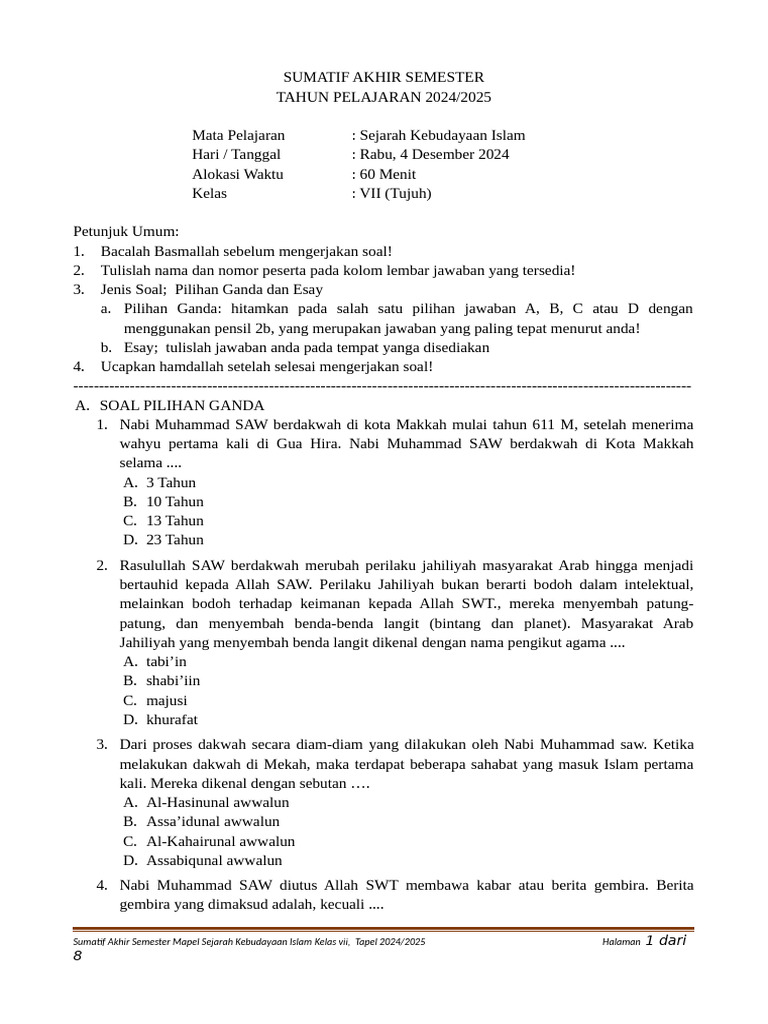 Rakitan Soal Ski 7 Ok Syekali | PDF
