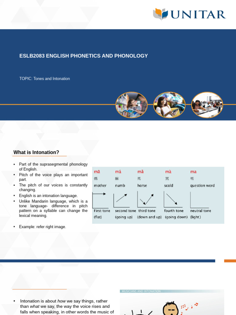 English Intonation and Tones Guide | PDF | Tone (Linguistics) | Oral ...