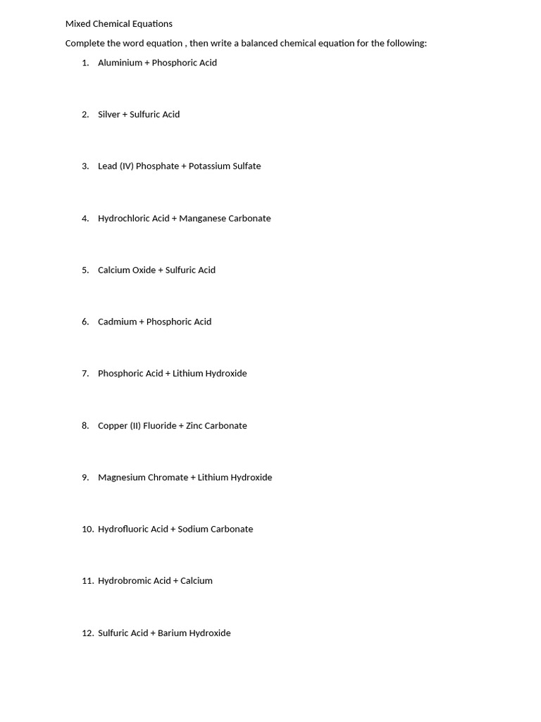 Balancing Chemical Equations Guide | PDF