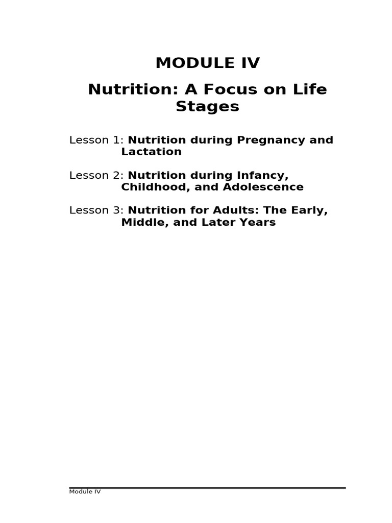 MODULE-IV | PDF | Pregnancy | Breastfeeding