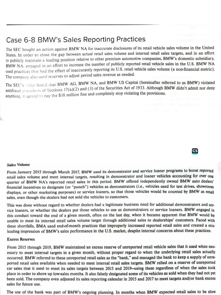 FA103 Chapter 3 Group Case Study | PDF