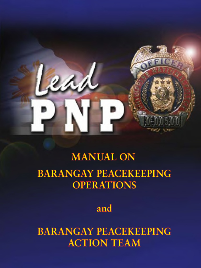 Manual On Barangay Peacekeeping Operations and Bpat | PDF | Police ...
