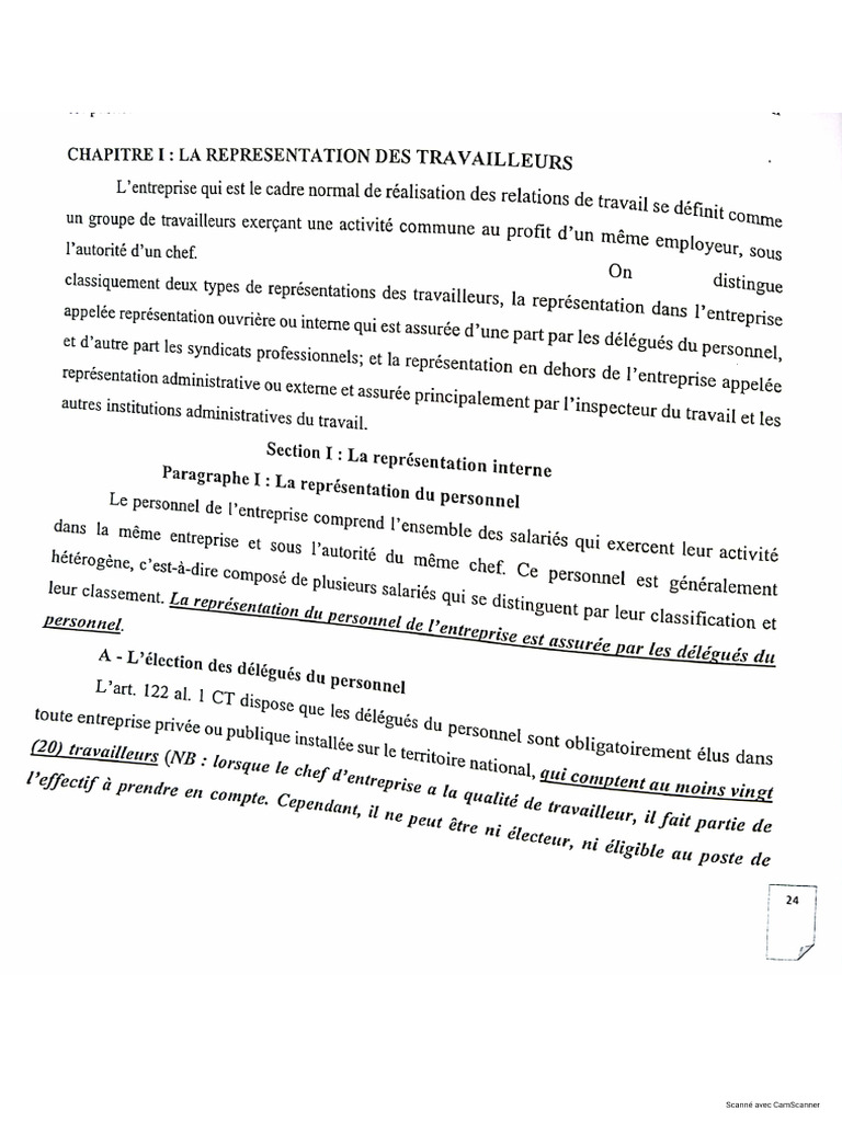 5 La représentation des travailleurs | PDF