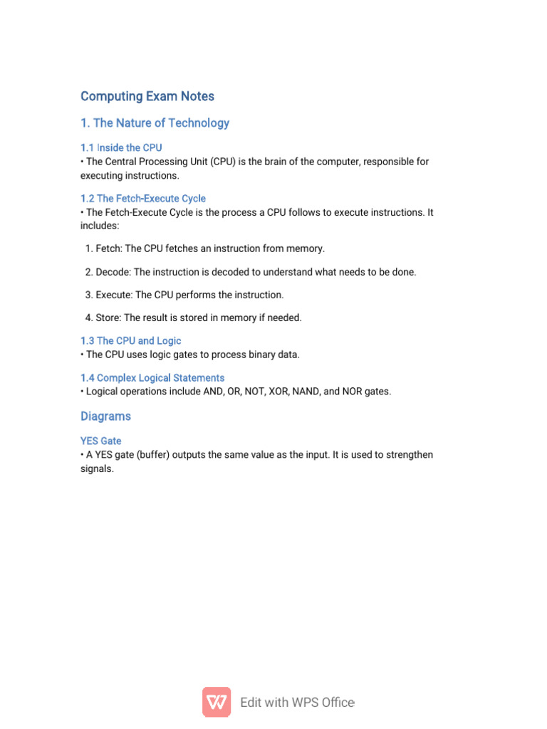 Computing Exam Notes Complete | PDF
