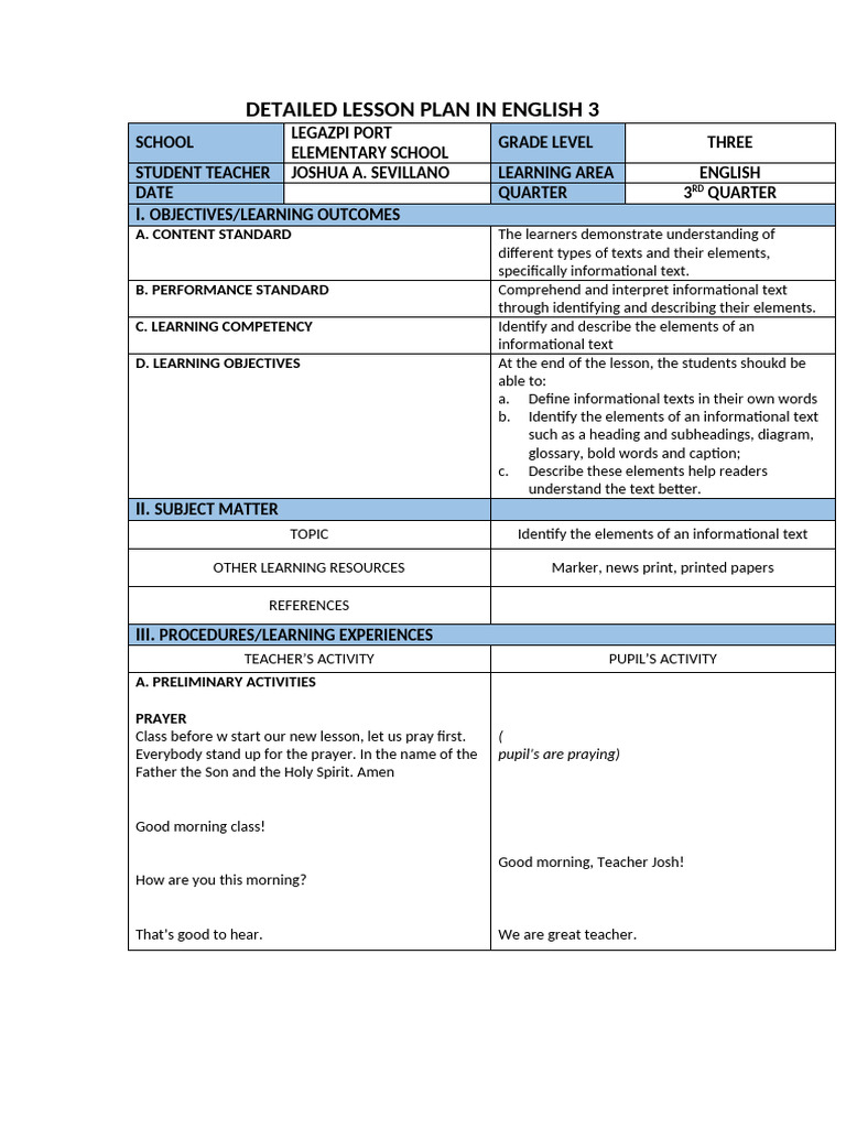 Informational Text Elements for Grade 3 | PDF | Non Fiction | Books