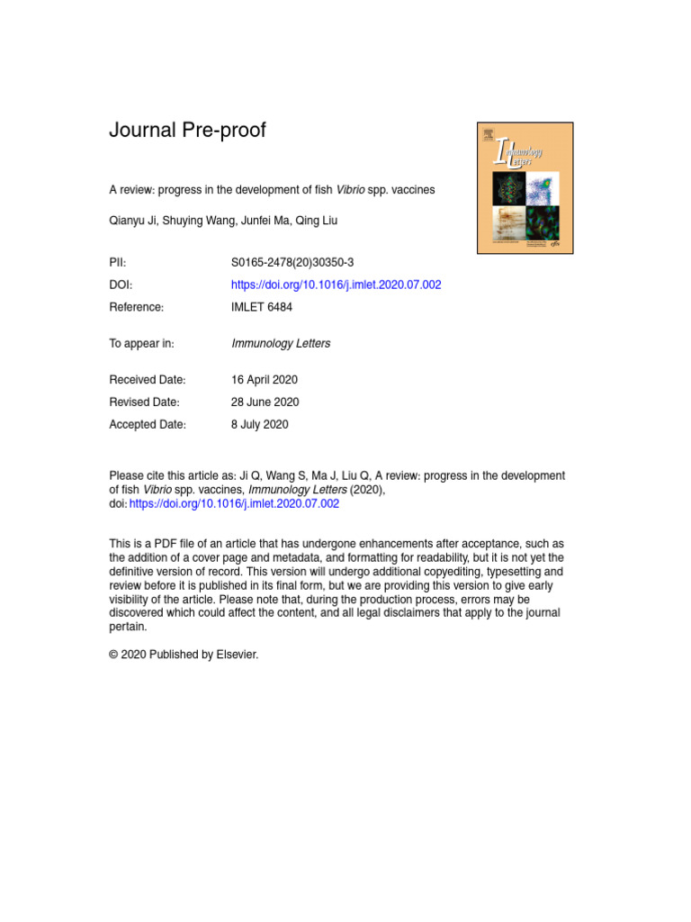 A review of development of fish Vibrio vaccine | PDF | Vaccines ...