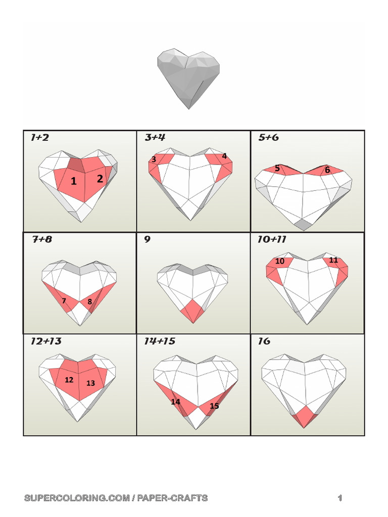 Low Poly Heart Paper Crafts | PDF