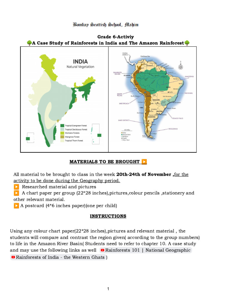 A Case Study of Rainforests in India and The Amazon Rainforest | PDF