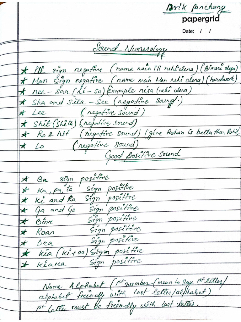 Sound Numerology, Name Main Nehi Aana Chhaiye | PDF