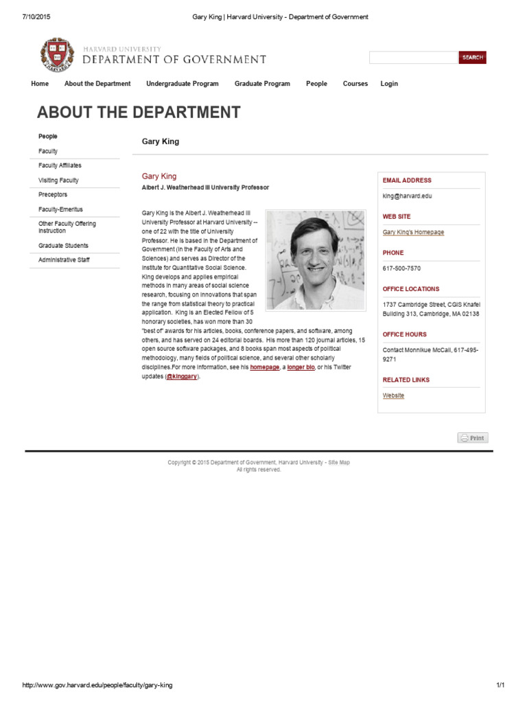 Gary King - Harvard University - Department of Government | PDF ...