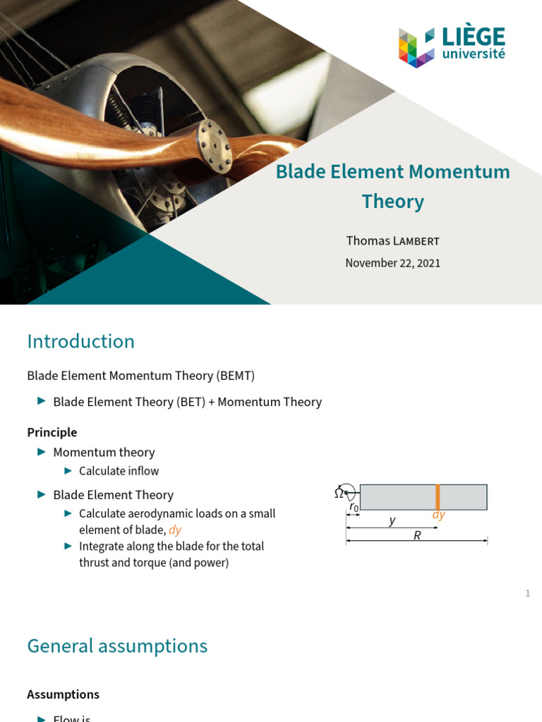 Blade Element Momentum Theory Explained | PDF | Lift (Force ...