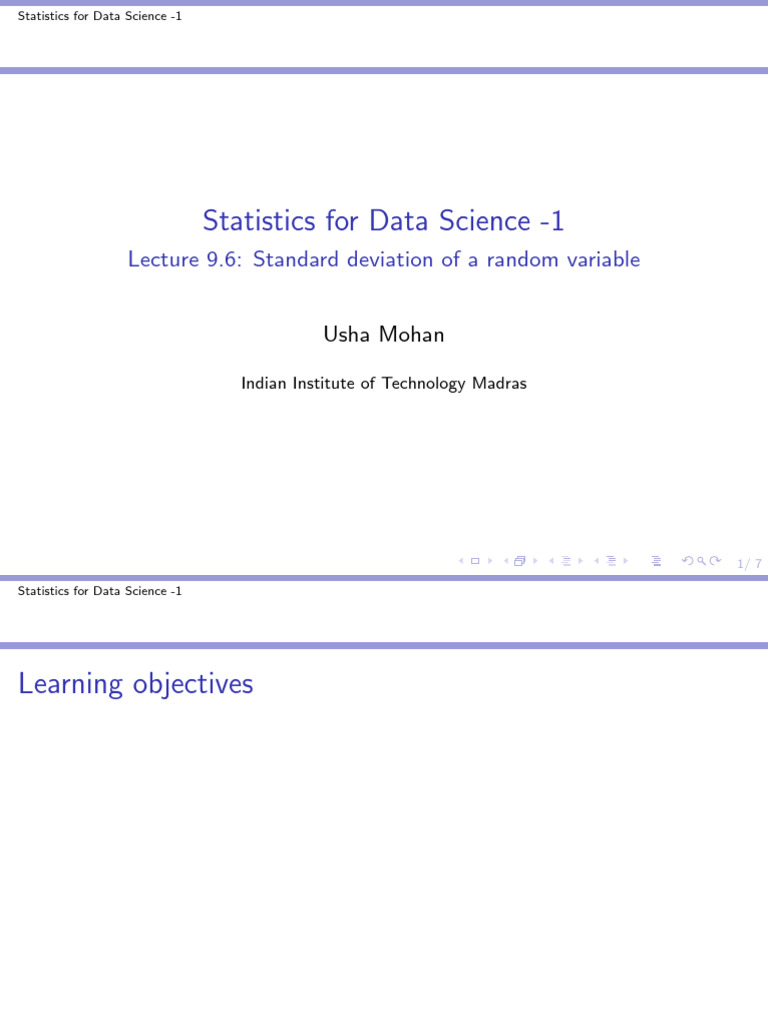 Lecture 9 6 Discrete Random Variable Standard Deviation Pdf