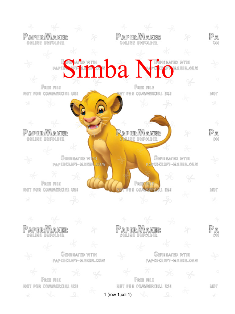 Simba Kid With Lines | PDF
