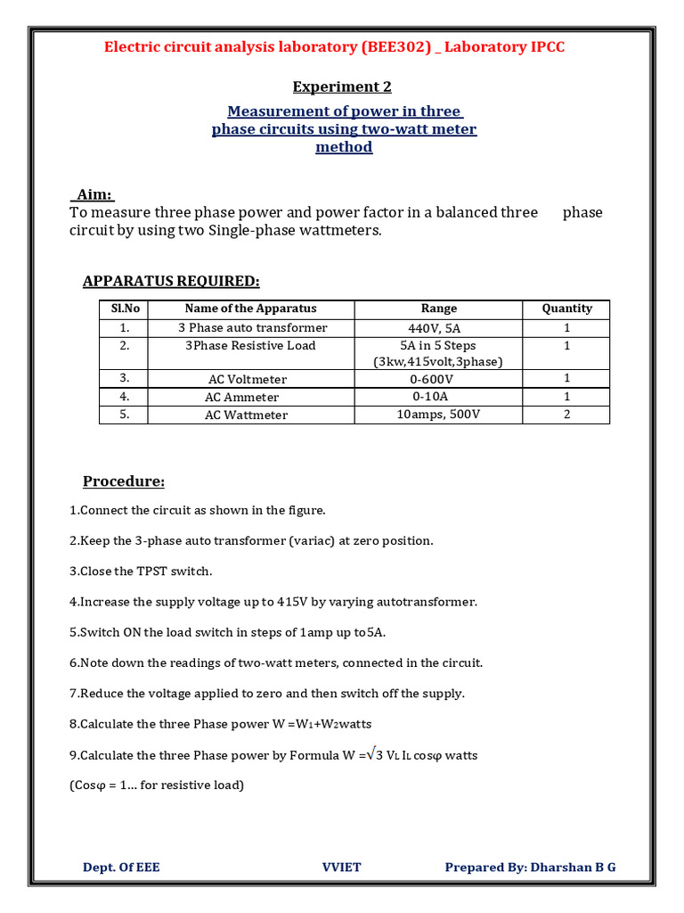 ECA LAB - BEE302 - Experiment 2 | PDF