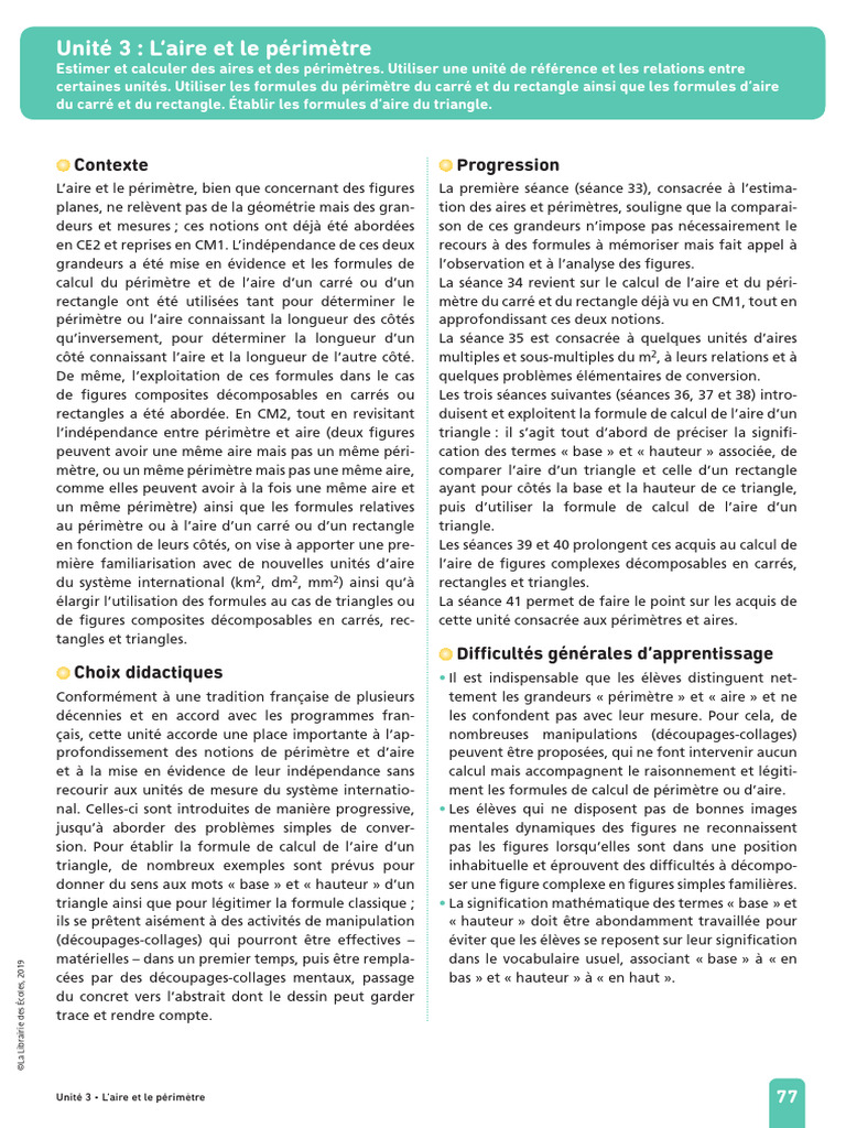 Unite03 CM2 Guide Pedagogique | PDF | Zone | Longueur