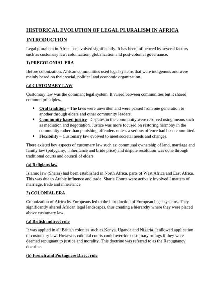 African Legal Systems Evolution | PDF | Sharia | Religious Pluralism