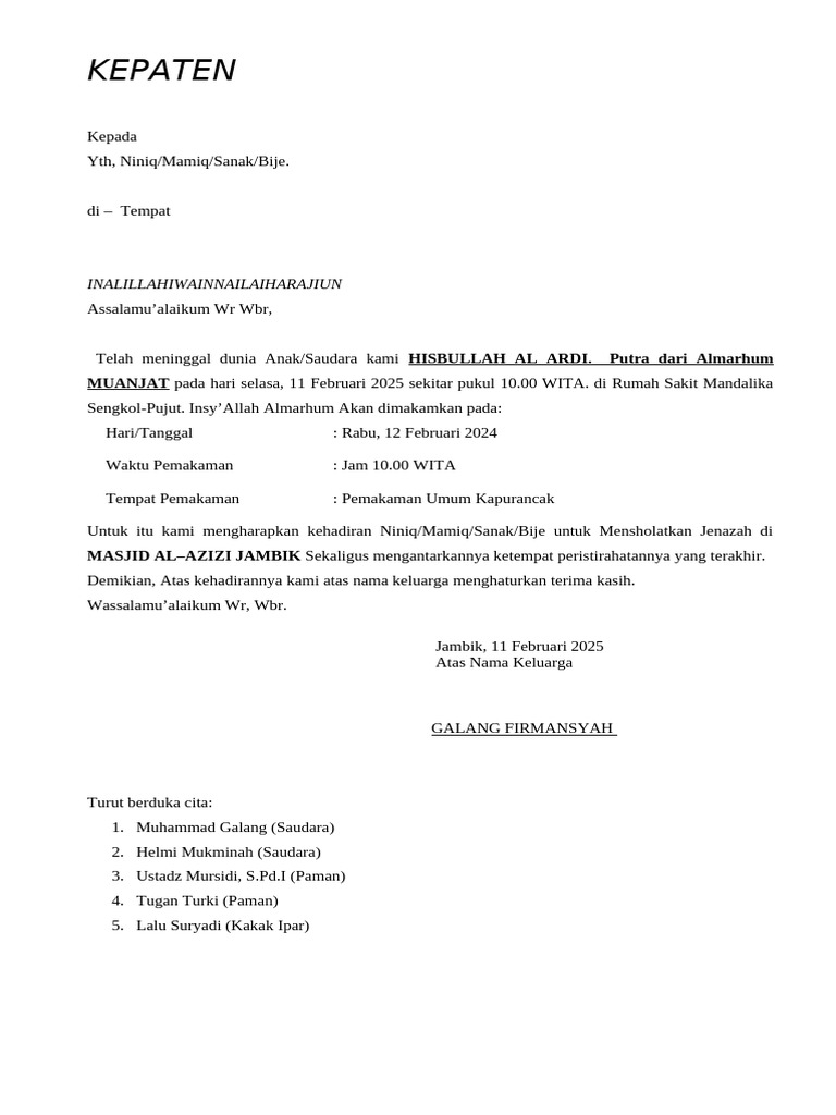 Kepaten Pedet | PDF