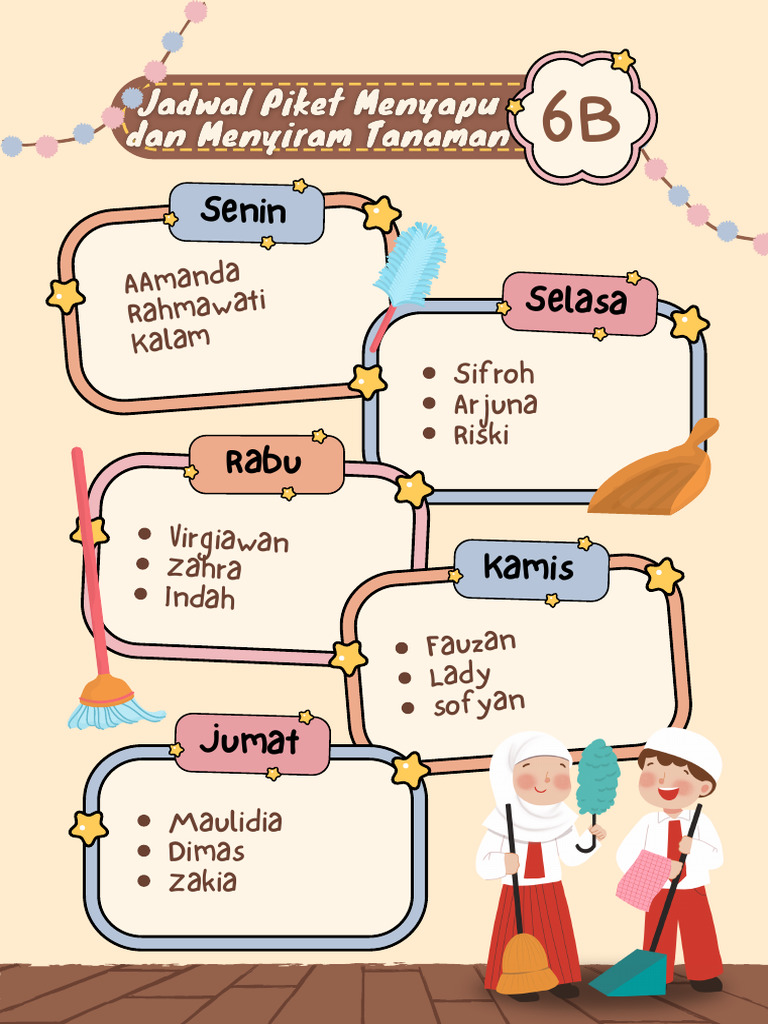 Jadwal Piket Menyiram Tanaman 6B | PDF