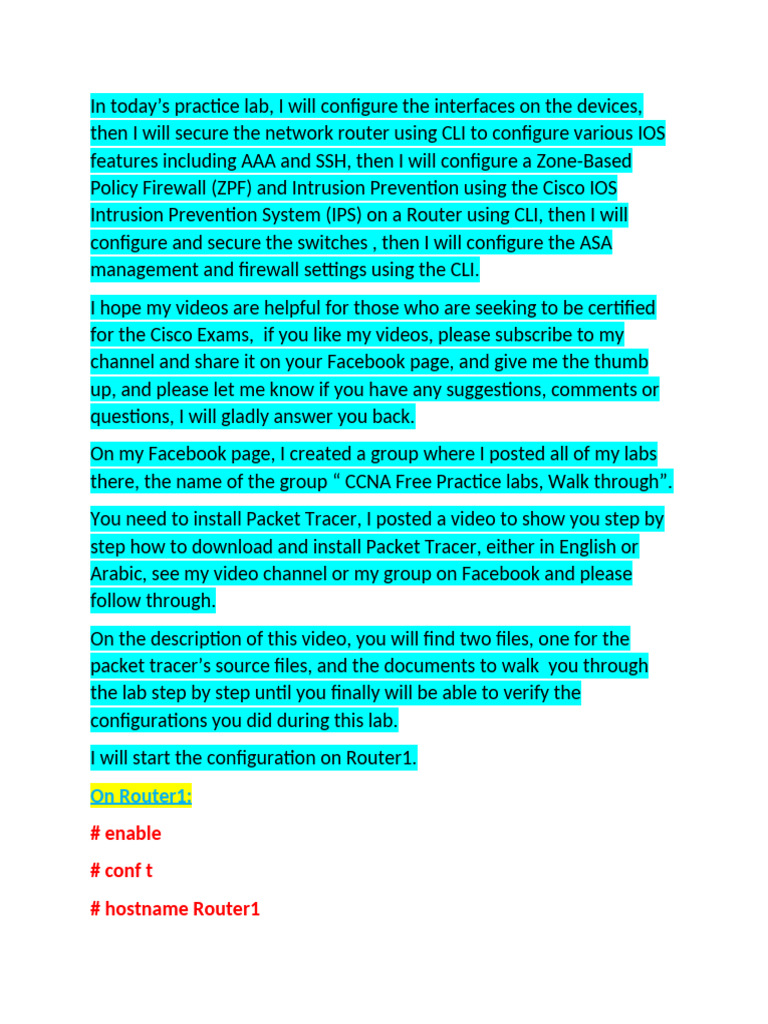 Configuring ASA-5506X, Final | PDF | Internet Architecture | Computer Engineering