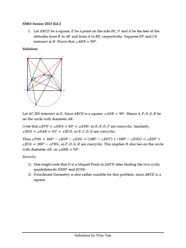 Advanced Math Problem Solutions | PDF | Discrete Mathematics | Graph Theory