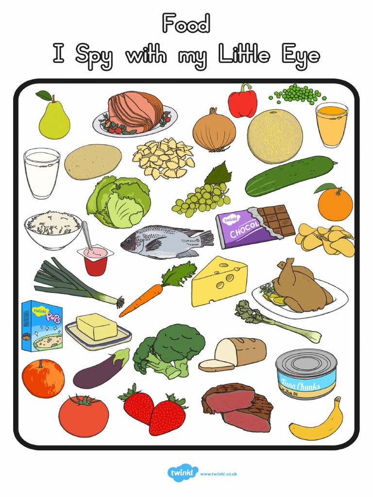 AU A 032 Food Themed I Spy With My Little Eye Activity | PDF