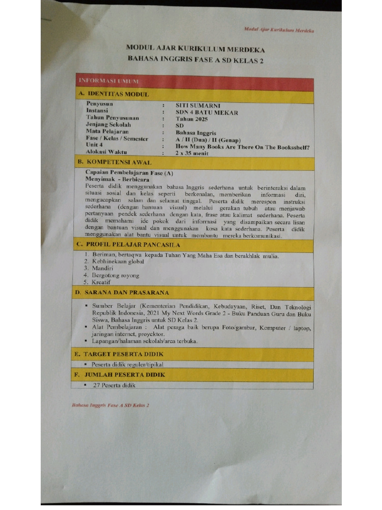 RPP Siti Sumarni | PDF