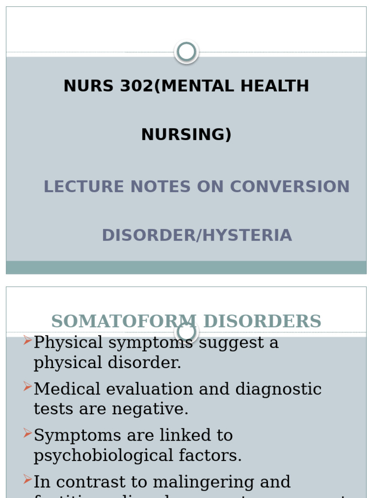 Hysteria | PDF | Mental Disorder | Dissociation (Psychology)