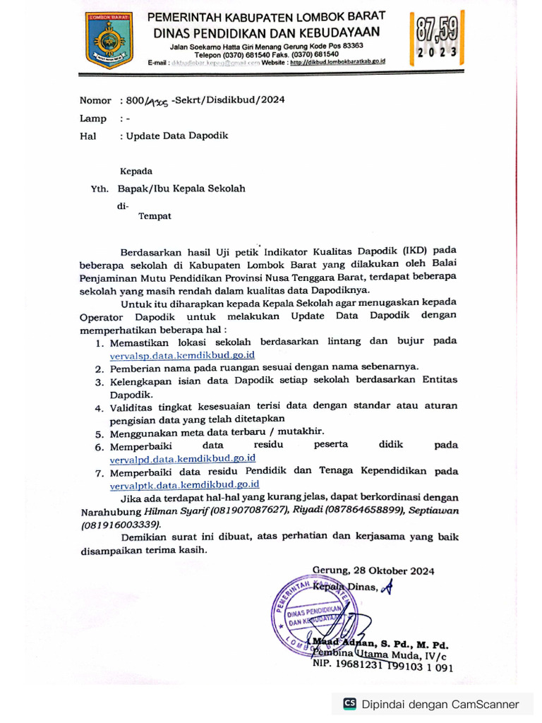 Update Data Dapodik | PDF