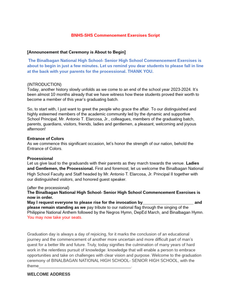 Commencement Exercises 2024 | PDF