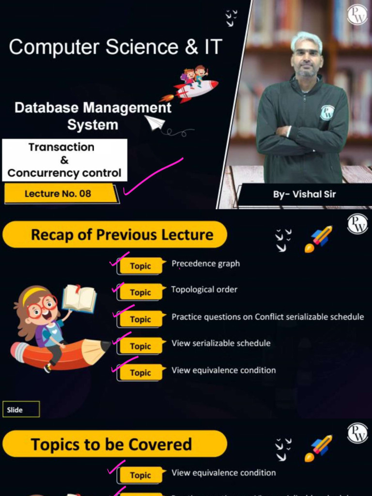 Transaction and Concurrency Control 08 _ Class Notes | PDF